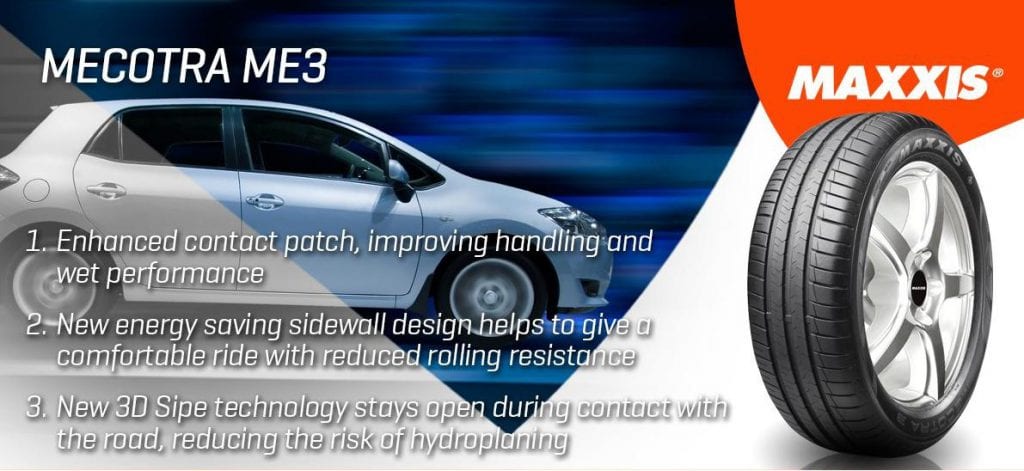 Maxxis Mecotra ME3 ยางดีที่ควรโดนสำหรับรถยสต์ขนาดเล็ก-กลาง